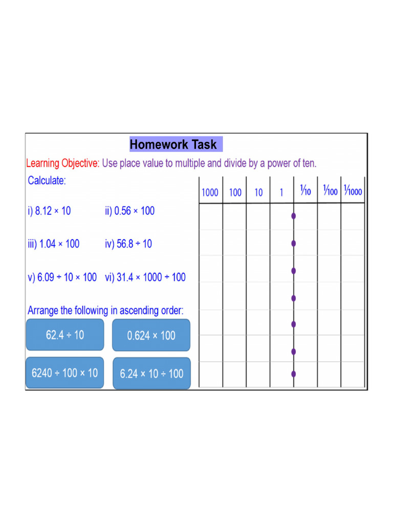 Maths Homework For Sunday | PDF