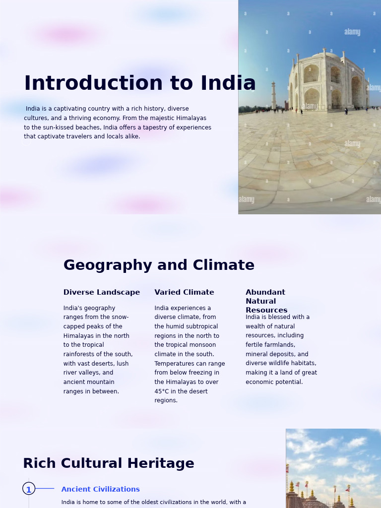 Introduction To India | PDF | Himalayas | Indian Cuisine