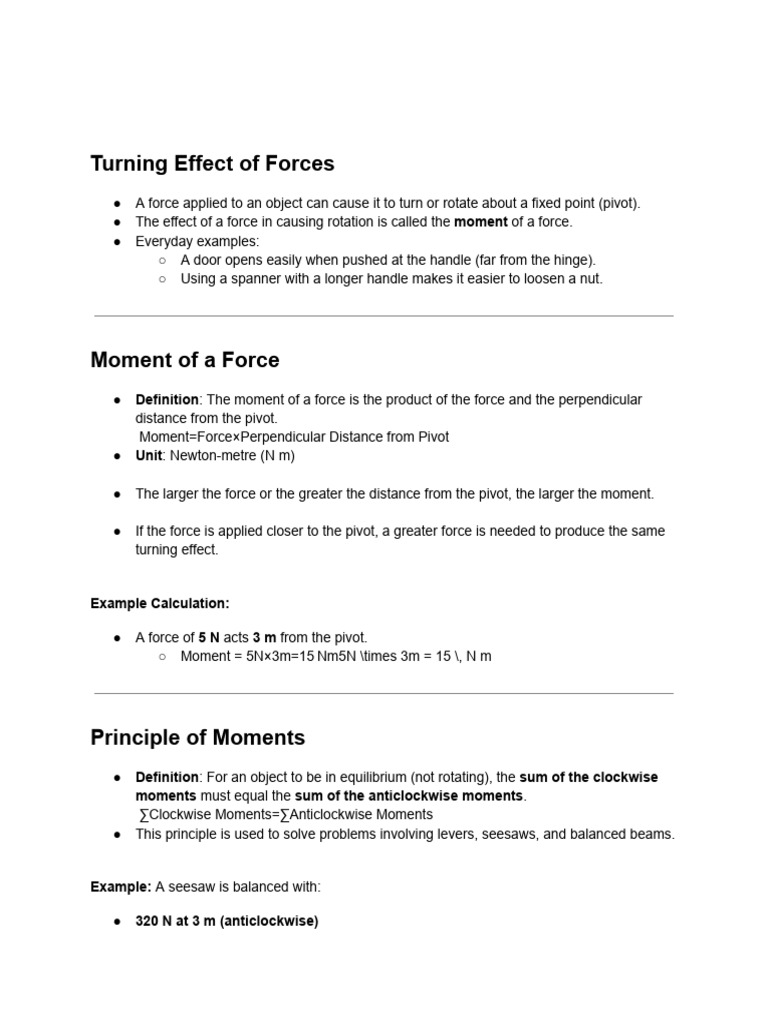 Turning Effect | PDF