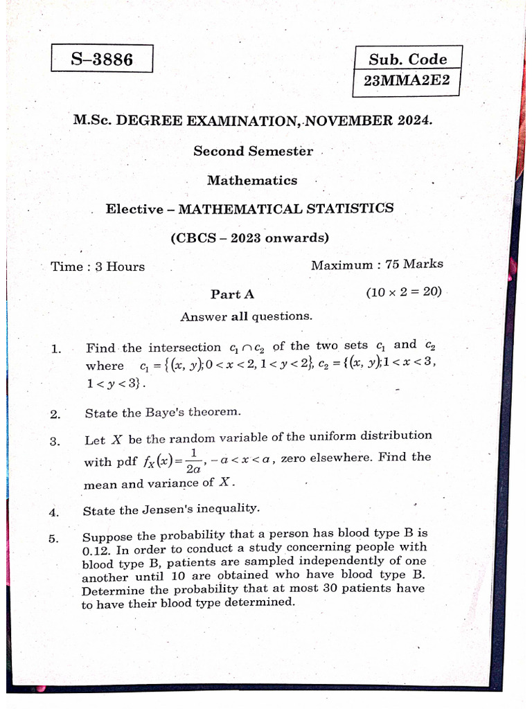 Mathematical Statistics | PDF