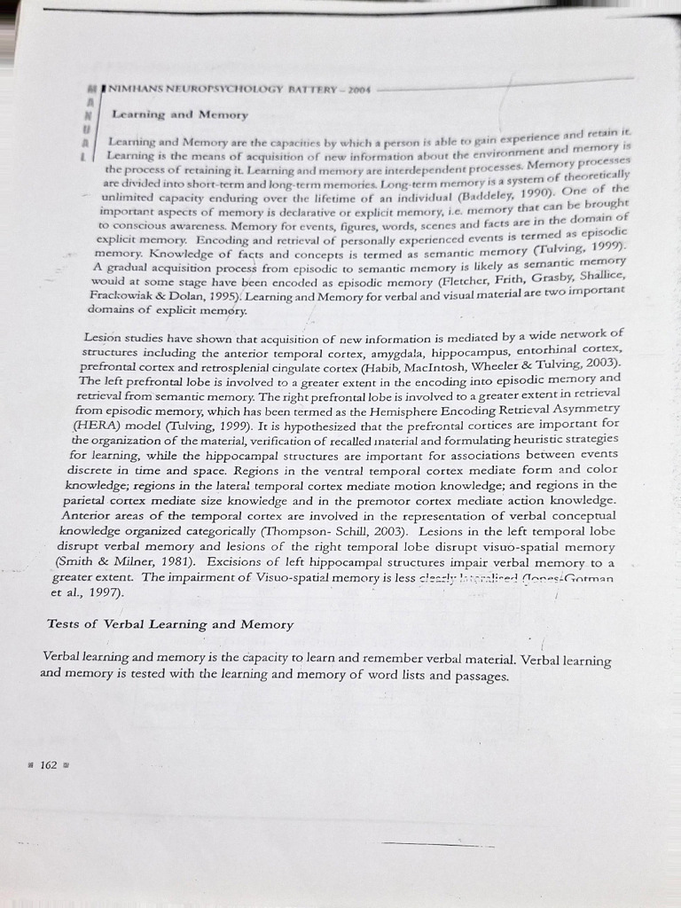 Tomal-2 Interpretation in Memory Testing | PDF | Memory | Recall (Memory)
