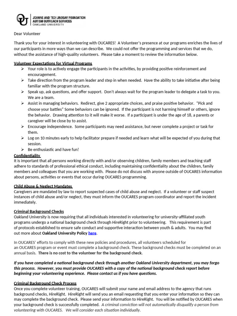 OUCARES Fillable Volunteer Application Rev 3 - 25 - 21 | PDF ...