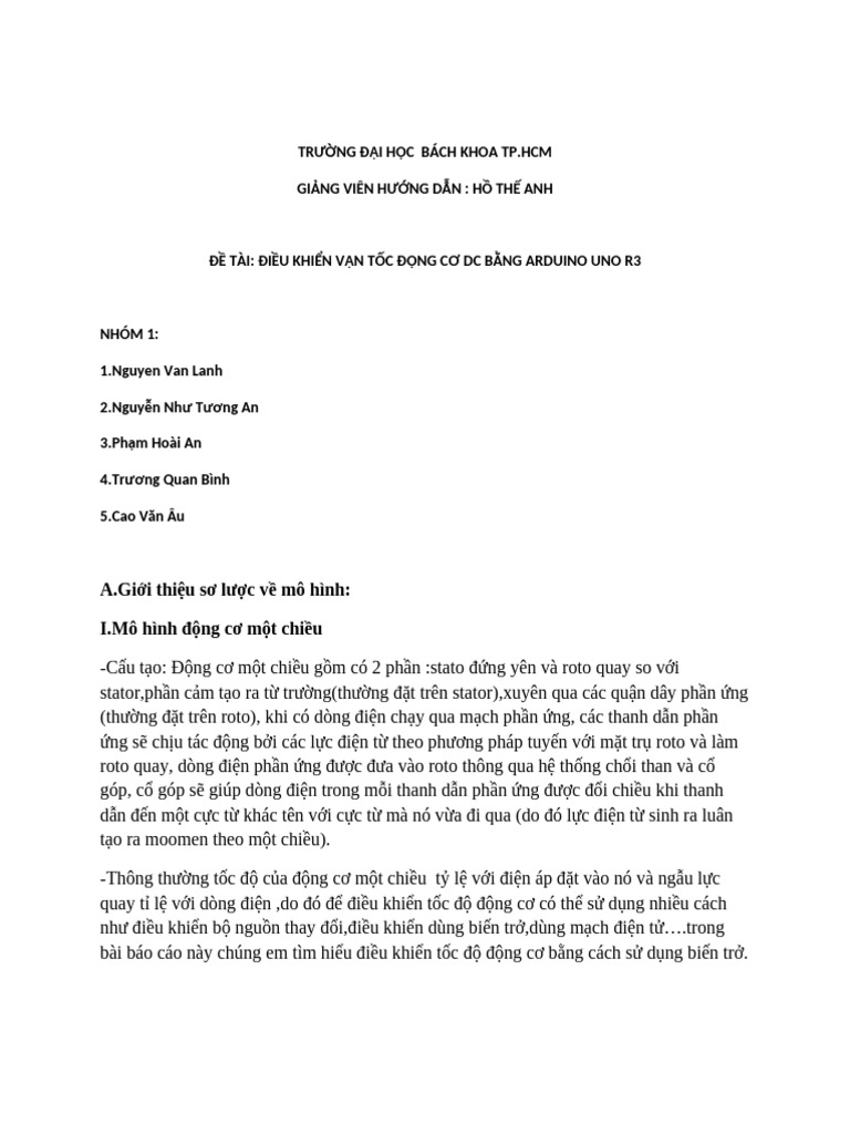 Diu Khin VN TC DNG C BNG Arduino | PDF