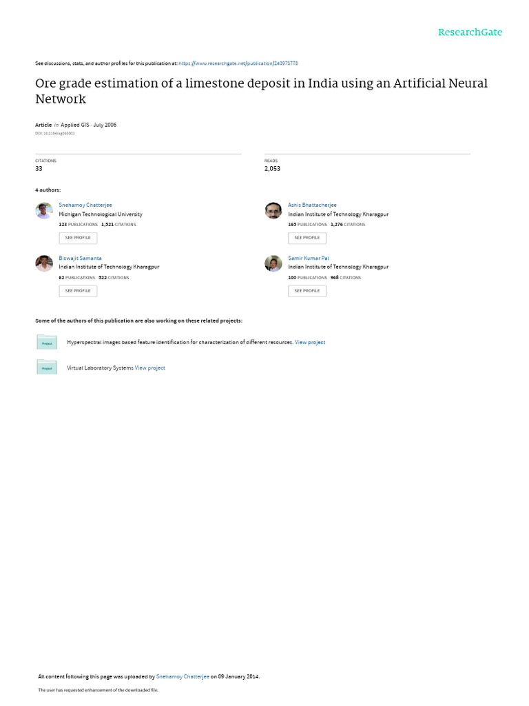 Ore Grade Estimation of A Limestone Deposit in Ind | PDF | Applied ...