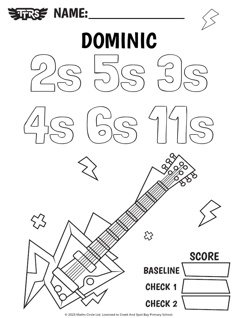 TTRS Worksheet - 2 5 3 4 6 11s Questions | PDF