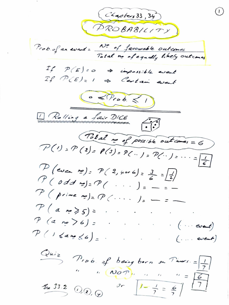 Probability Notes | PDF