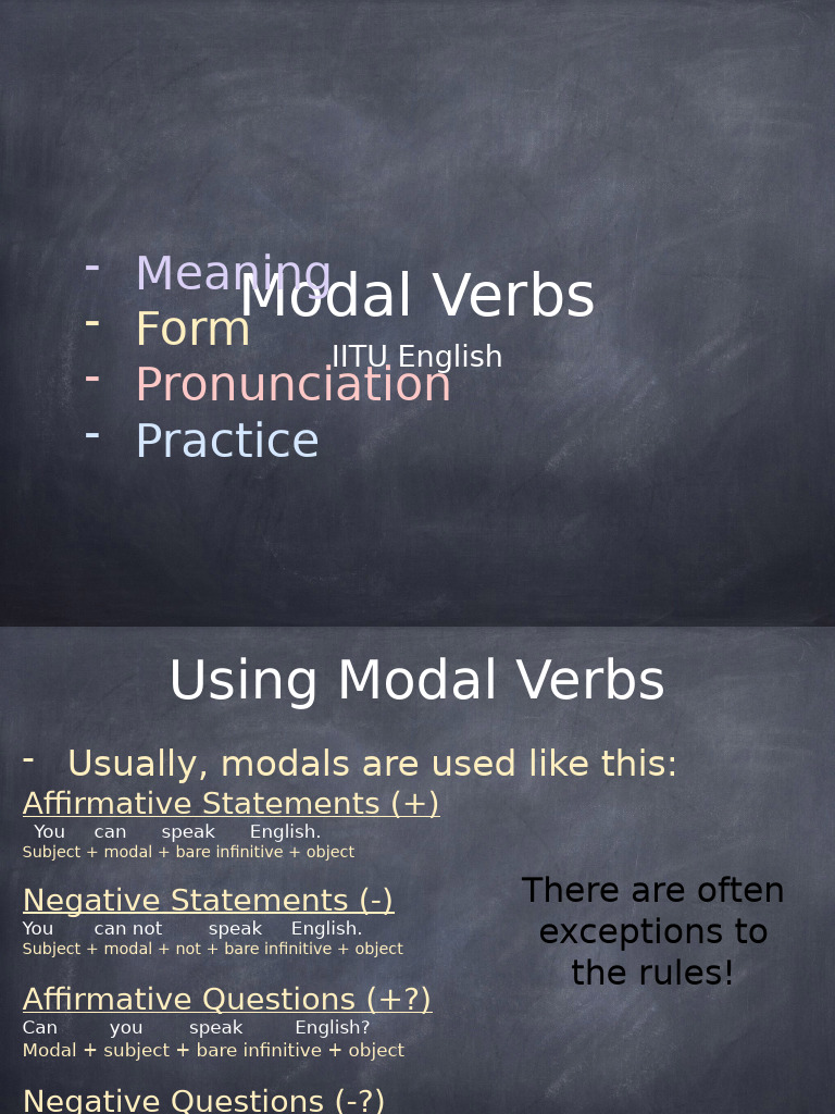 Modal Verbs Intermediate | PDF | Linguistics | Morphology