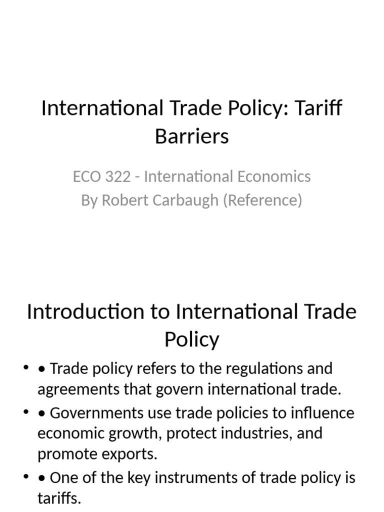 International Trade Tariff Barriers | PDF
