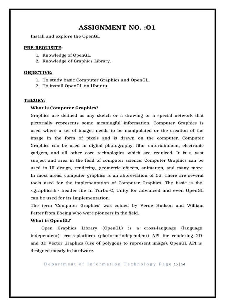 Assignment No 1 CG | PDF | Computer Graphics | Computing