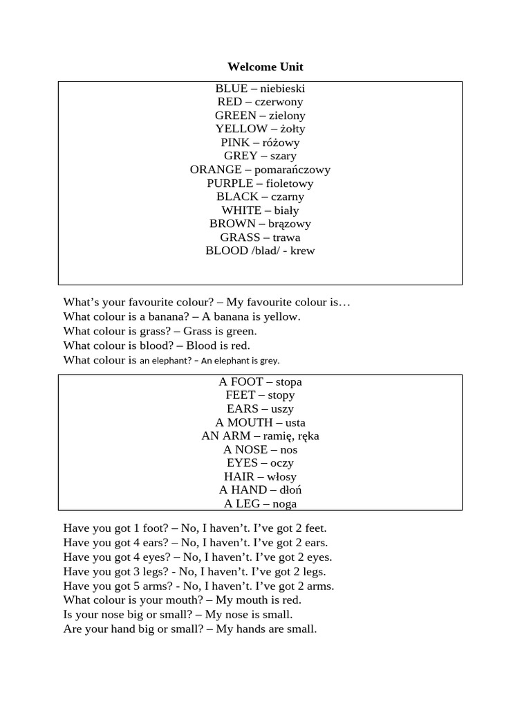 Brainy Welcome Unit Direct Method | PDF | Color