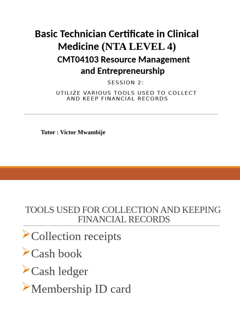 Session 2 - Tools Used To Collect and Keep Financial Records | PDF ...