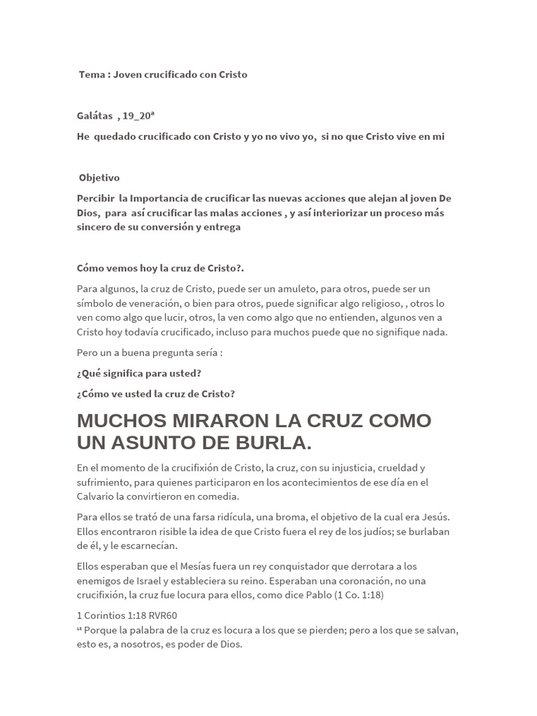 Joven crucificado con Cristo | PDF | Cristo (título) | Sola Fide