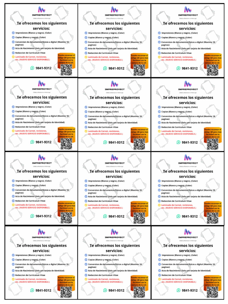 Bolantes ImpreProyect Actualizado | PDF