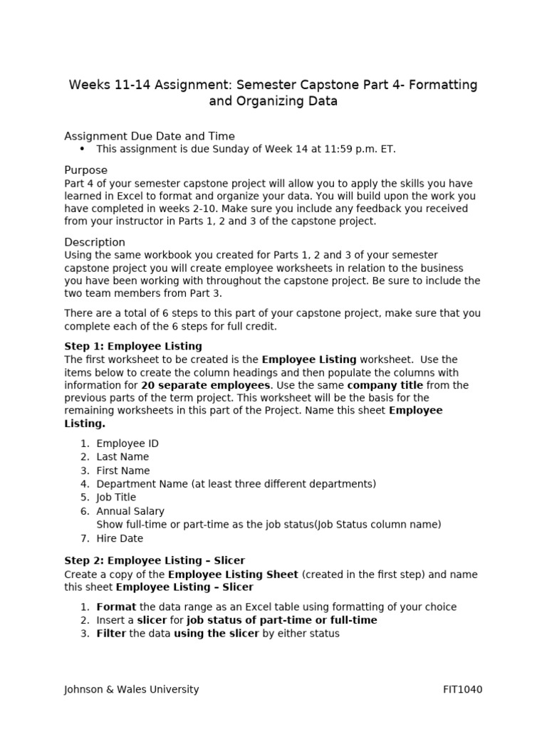 Semester Capstone Project Part 4 Assignment Guide (2) | PDF