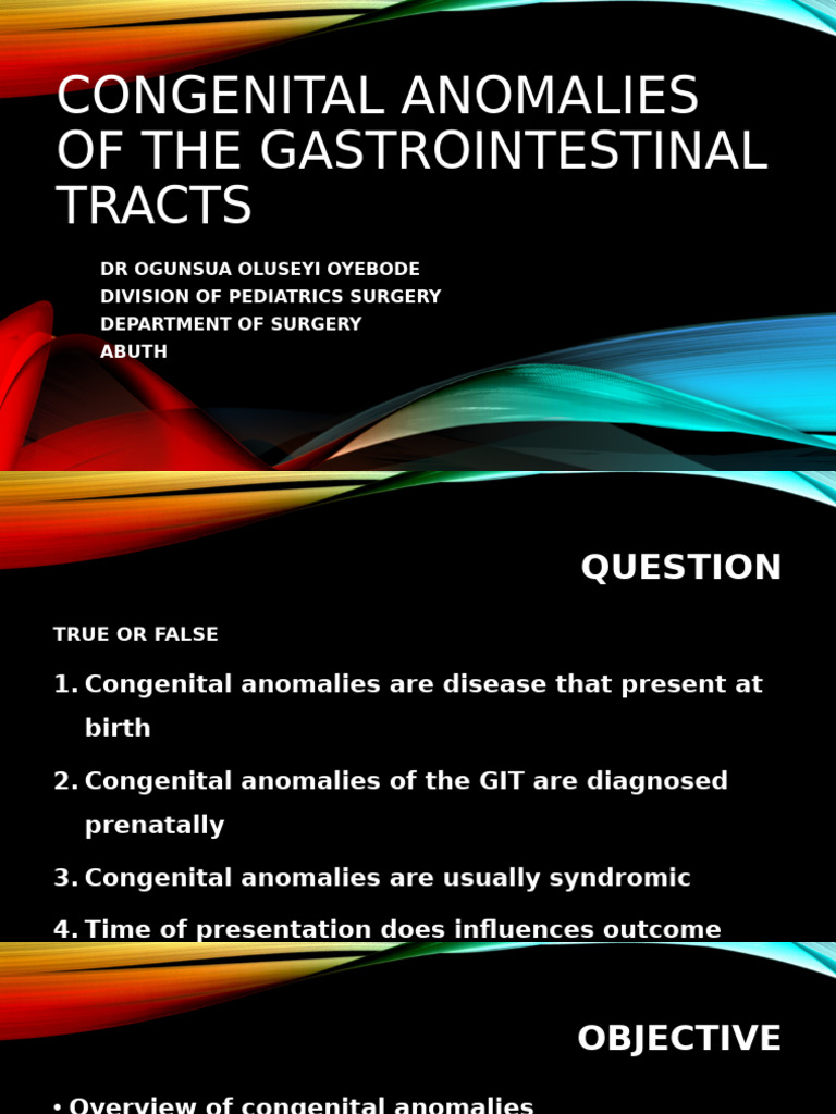 Congenital Anomalies of The Gastrointestinal Tracts 2 | PDF ...