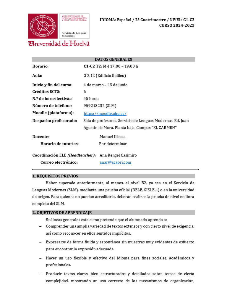 GUIA_C1-C2_24-25_2C | PDF | Verbo | Tipología Lingüística