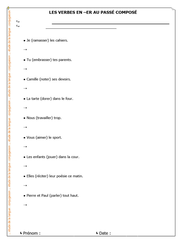 Conjugaison des verbes en –ER | PDF | Verbe | Linguistique