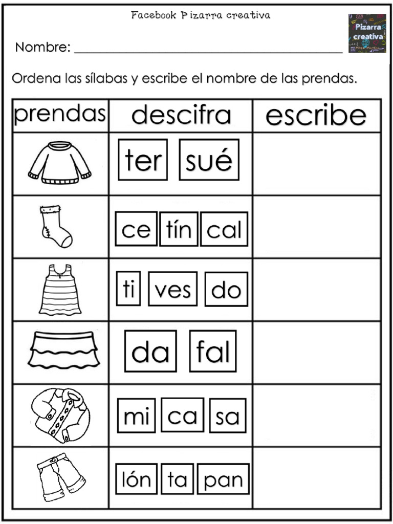 Fichas de Lectoescritura Por Silabas y Letras | PDF