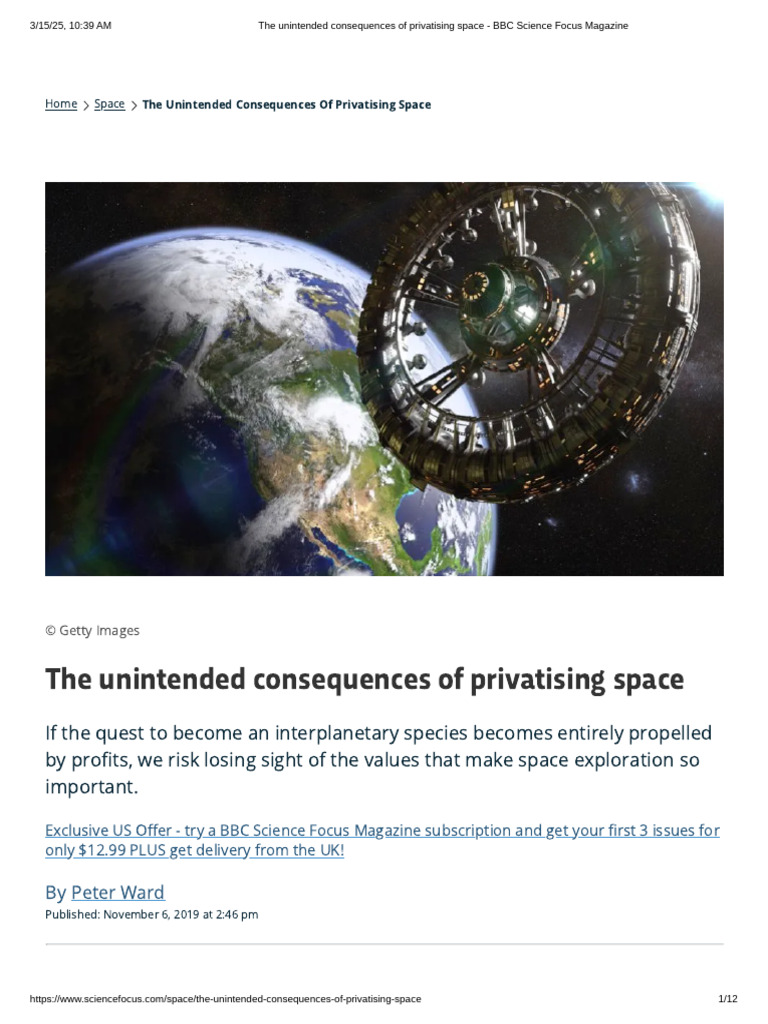 The Unintended Consequences of Privatising Space - BBC Science Focus ...