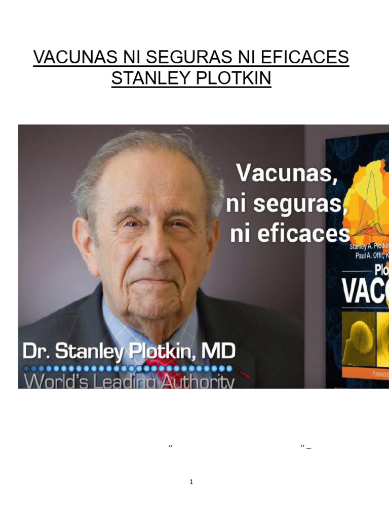 Vacunas Ni Seguras Ni Eficaces Stanley Plotkin | PDF | Sarampión | Virus