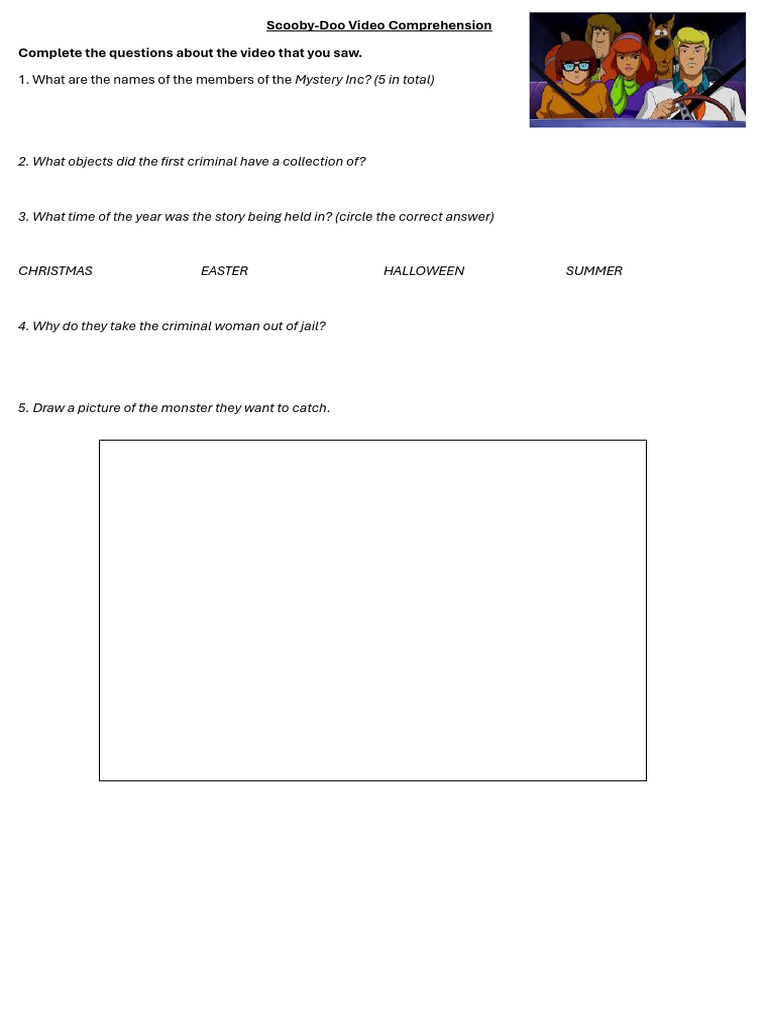 Scooby-Doo Video Comprehension | PDF