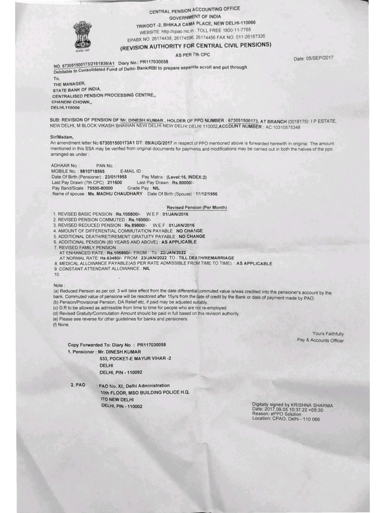 Pension Order & PWD-CPWD Id's | PDF