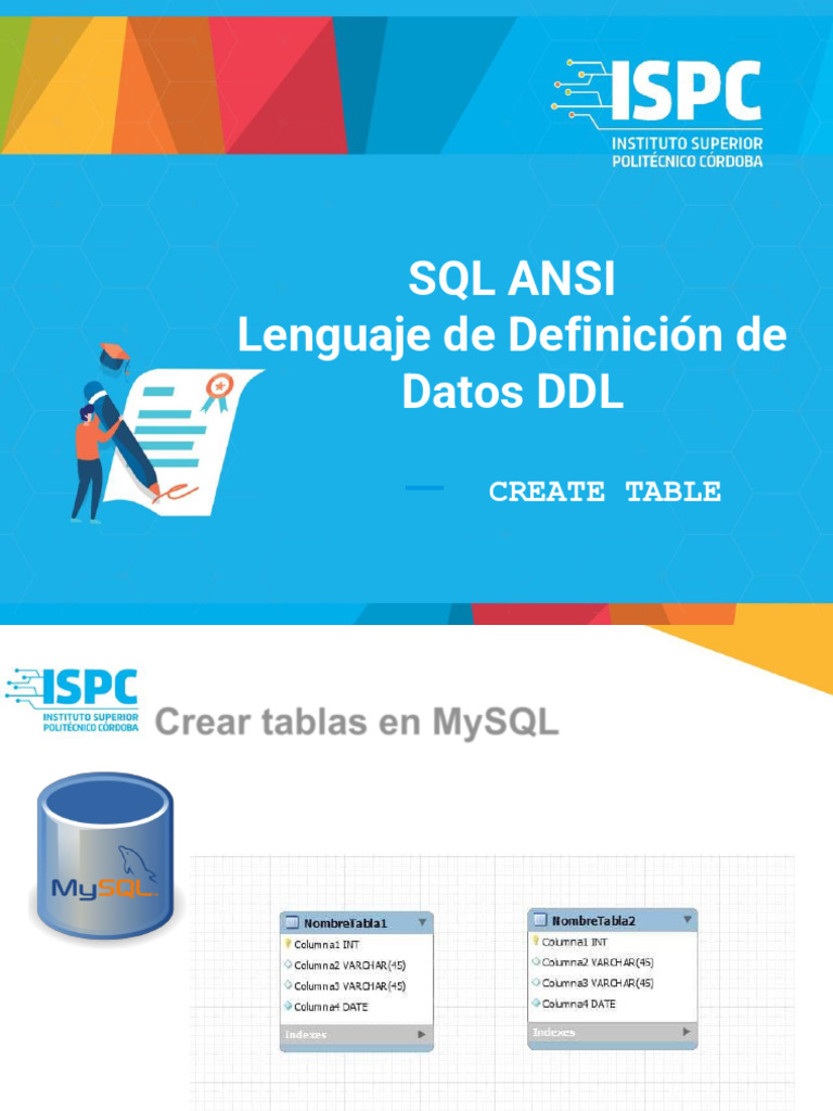 Lenguaje DDL - SQL ANSI - Crear Tablas | PDF | Ingeniería de software | Recuperación de información
