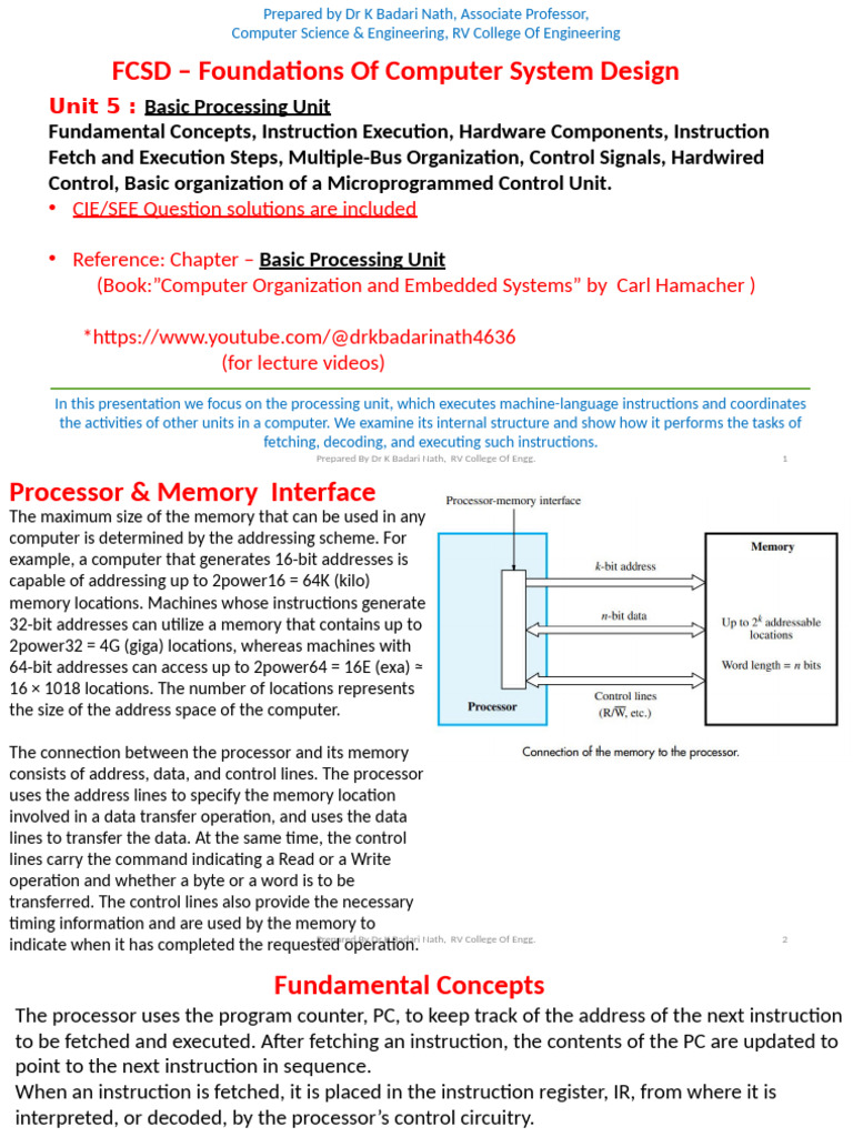 FCSD Unit5 Processor Notes Solutions 2023 | PDF | Central Processing ...