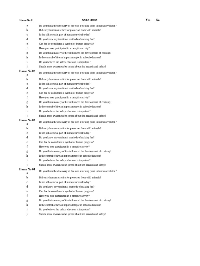 Mastery_of_Fire_Questionnaire+(1) | PDF | Fires | Safety