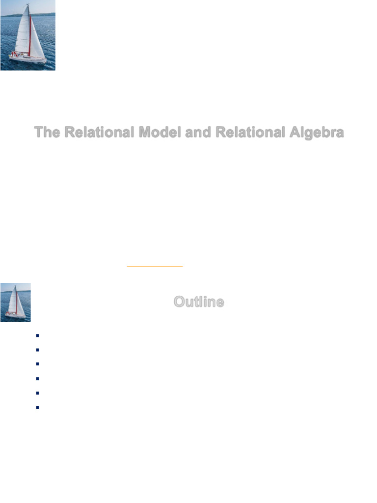 Week 5 - The Relational Model and Relational Algebra | PDF | Relational Model | Relational Database