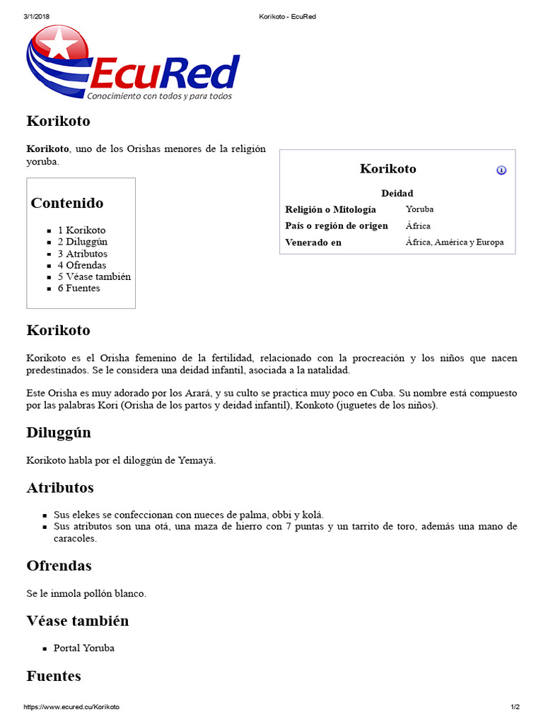 Korikoto - EcuRed | PDF