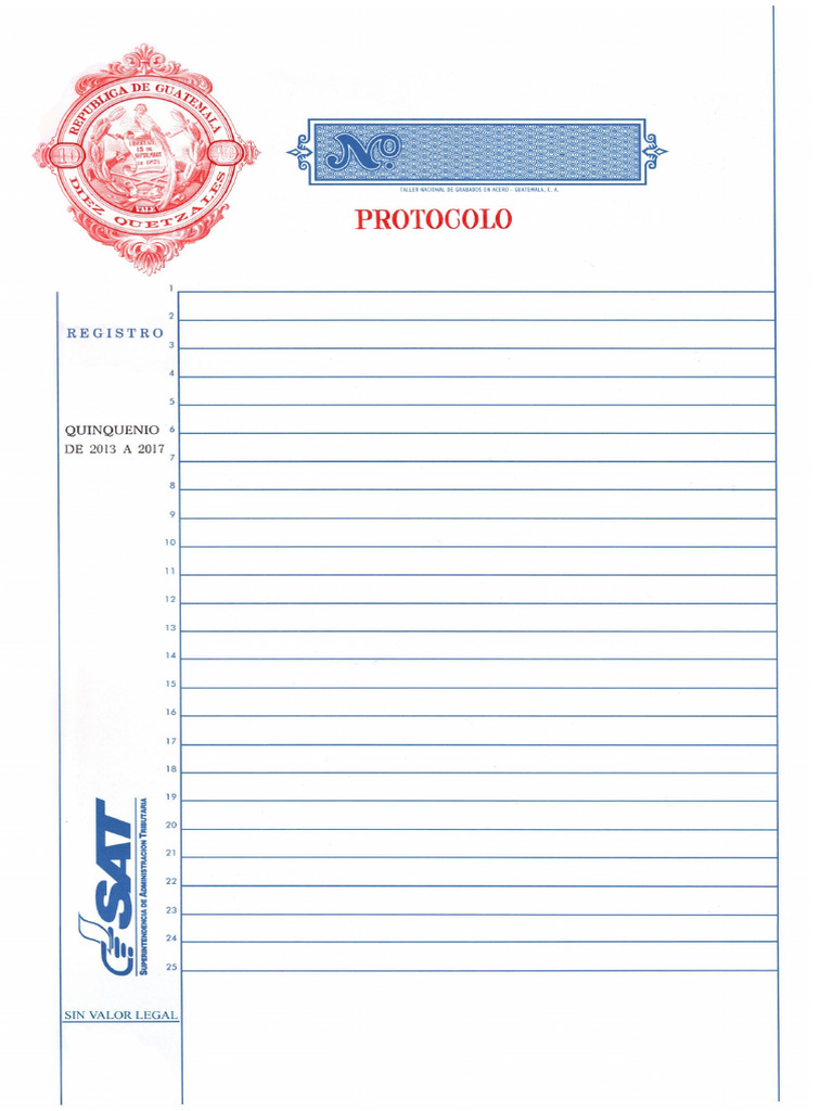 Hoja de PROTOCOLO para imprimir | PDF