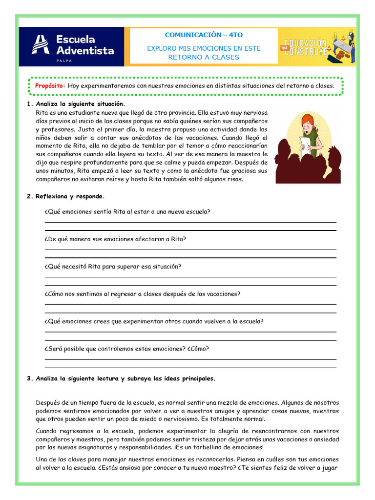 Emociones al Regreso a Clases: Guía Práctica | PDF | Las emociones | Temor