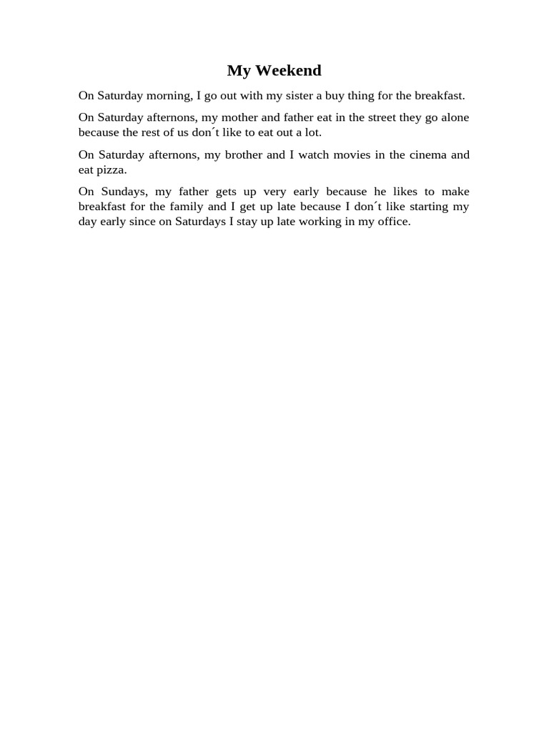 My Weekend | PDF