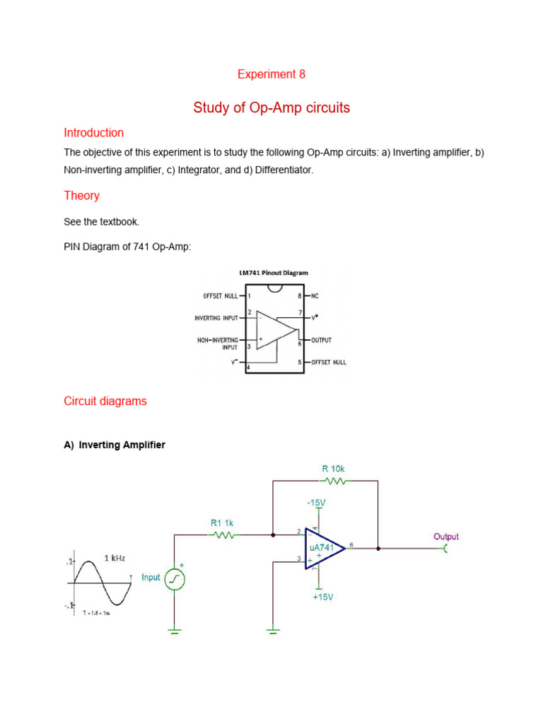 Expt 8 - OpAmp | PDF