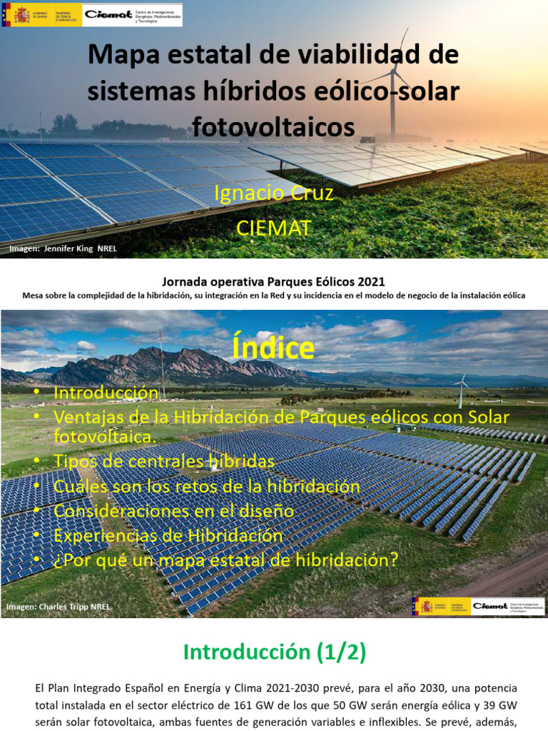 Tendencia 1.2 Mapa Recurso Híbrido Eólico+solar - Presentación CIEMAT | PDF | Fotovoltaica ...