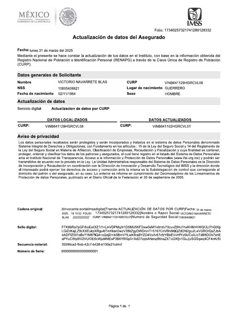 Acuse Victorio Navarrete Blas 1. | PDF