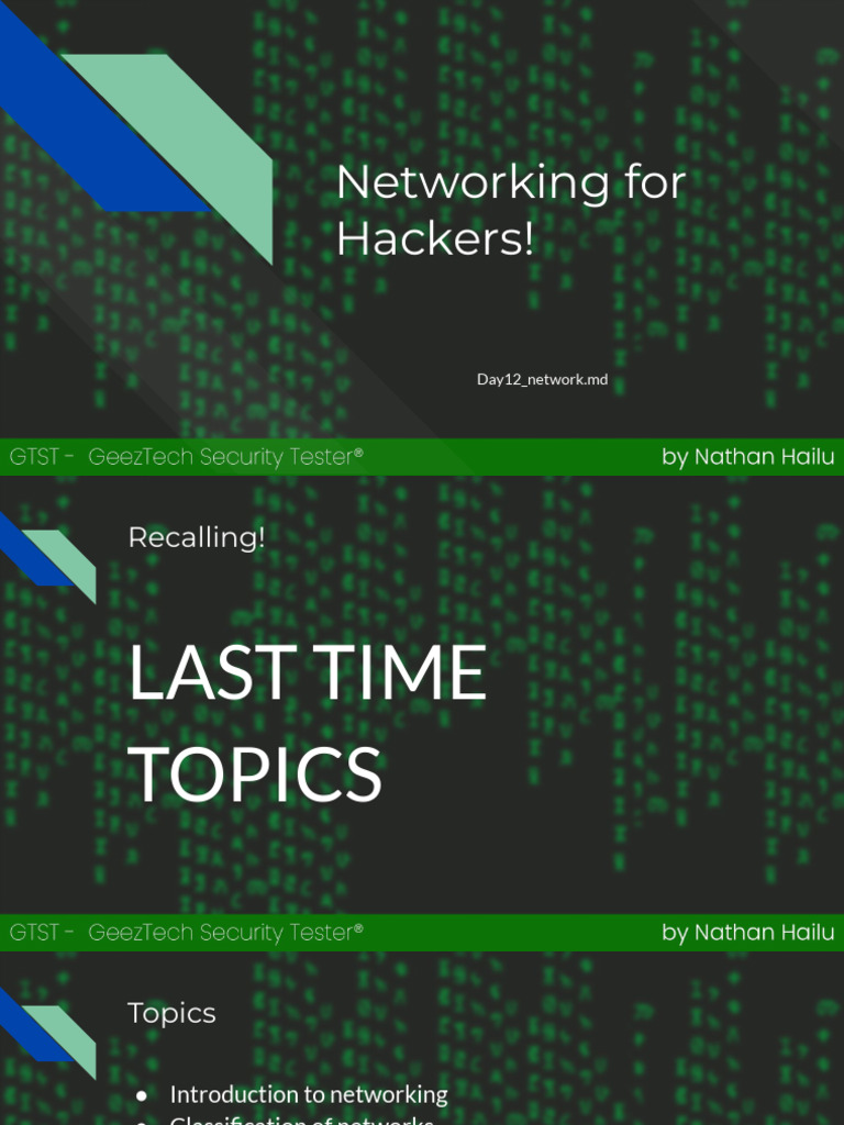 Networking For Hackers | PDF | Ip Address | Computer Network