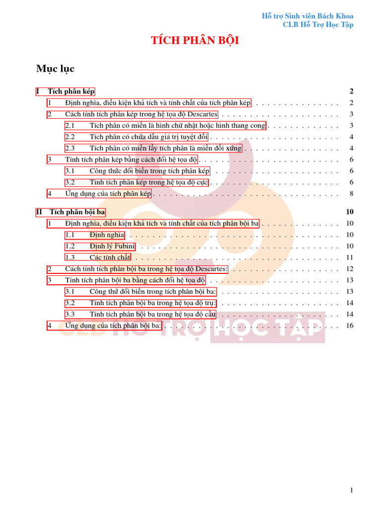 Chương II - Giải Tích 2 - Nhóm Ngành 1 - CLB HTHT.pdf | PDF