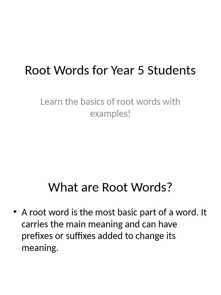 Root Words Presentation | PDF