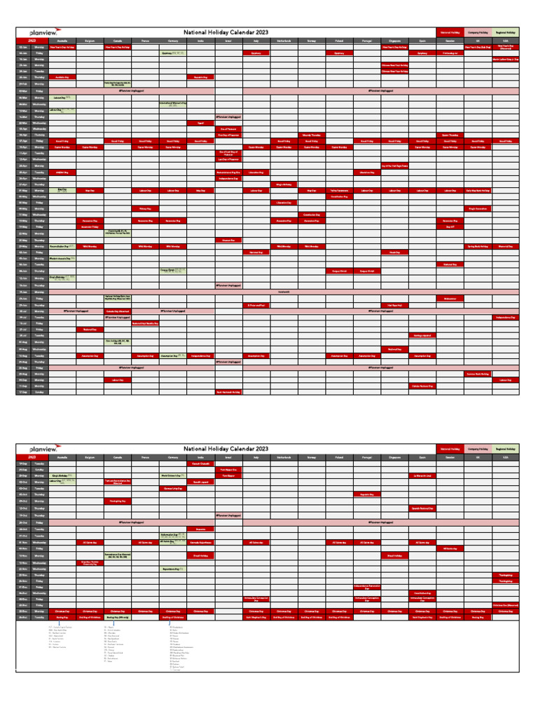 2023 Global Holiday Calendar | PDF | Easter | Holidays