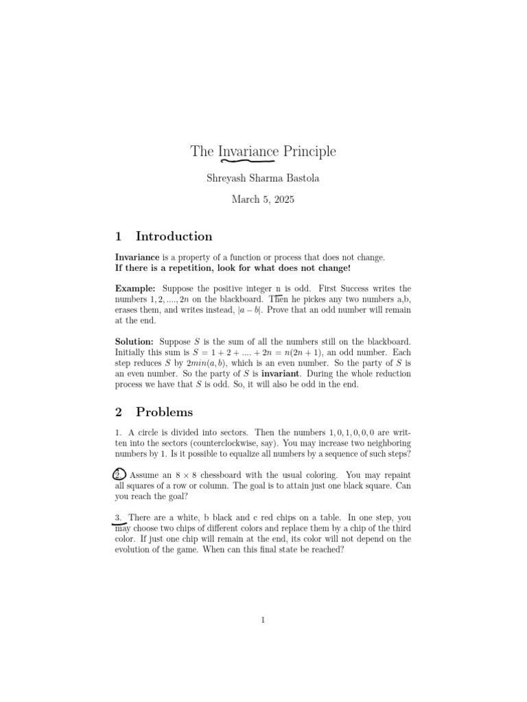 The Invariance Principle | PDF | Numbers | Mathematical Analysis