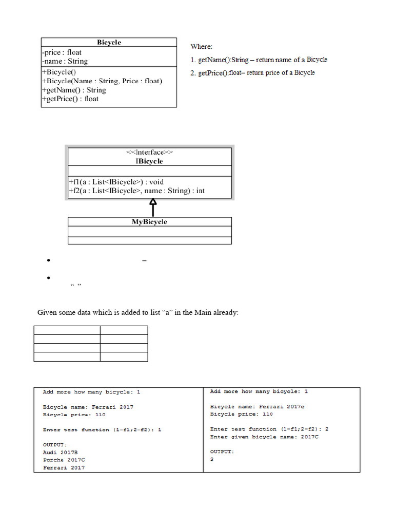Bicycle Class Implementation Guide | PDF