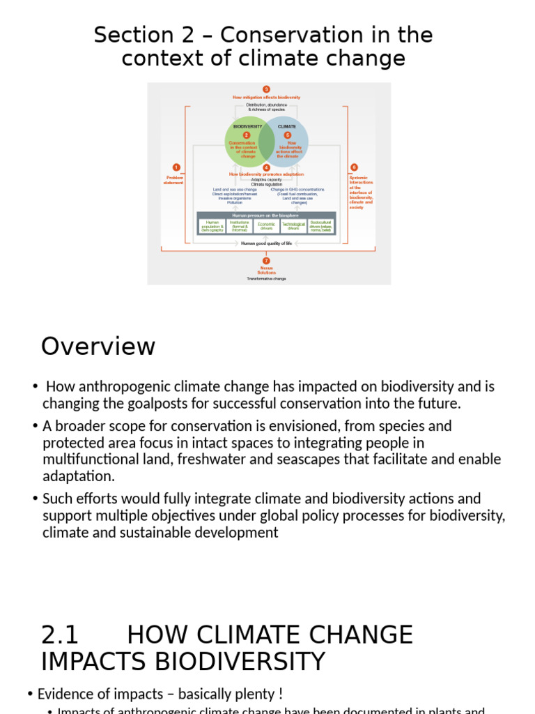 Section 2 – Conservation in the Context of Climate Change | PDF ...