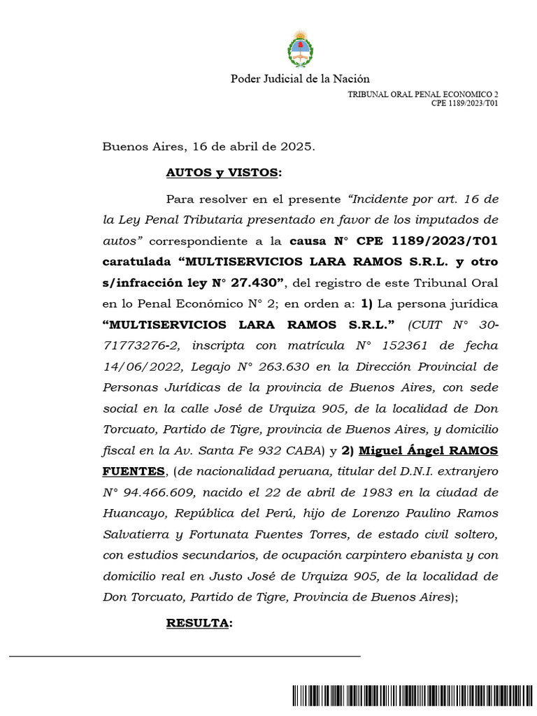 Fallo | PDF | Fiscal | Judicaturas