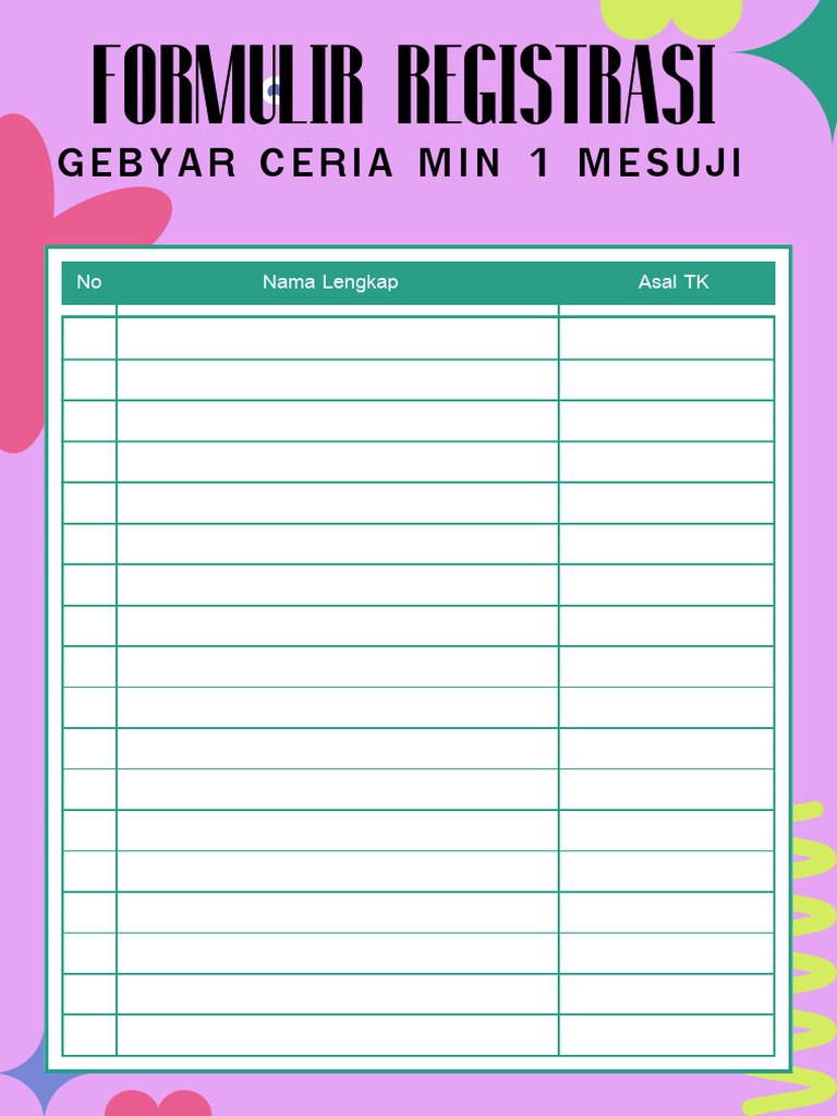Dokumen Formulir Kreatif Berwarna Merah Muda Dan Putih | PDF