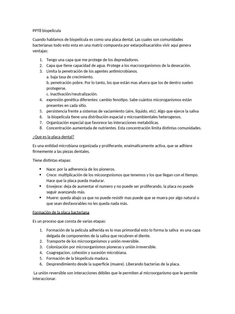 PPT8 Biopelicula | PDF | Biopelícula | Las bacterias