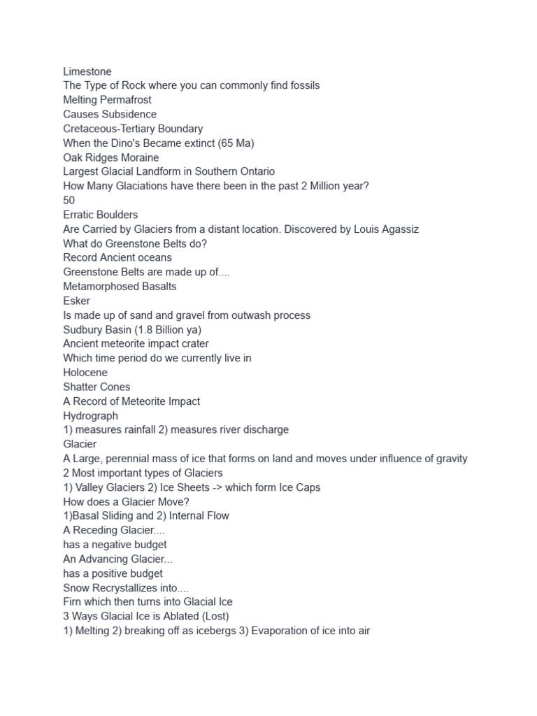 Planet Earth Cheat Sheet | PDF | Glacier | Aquifer