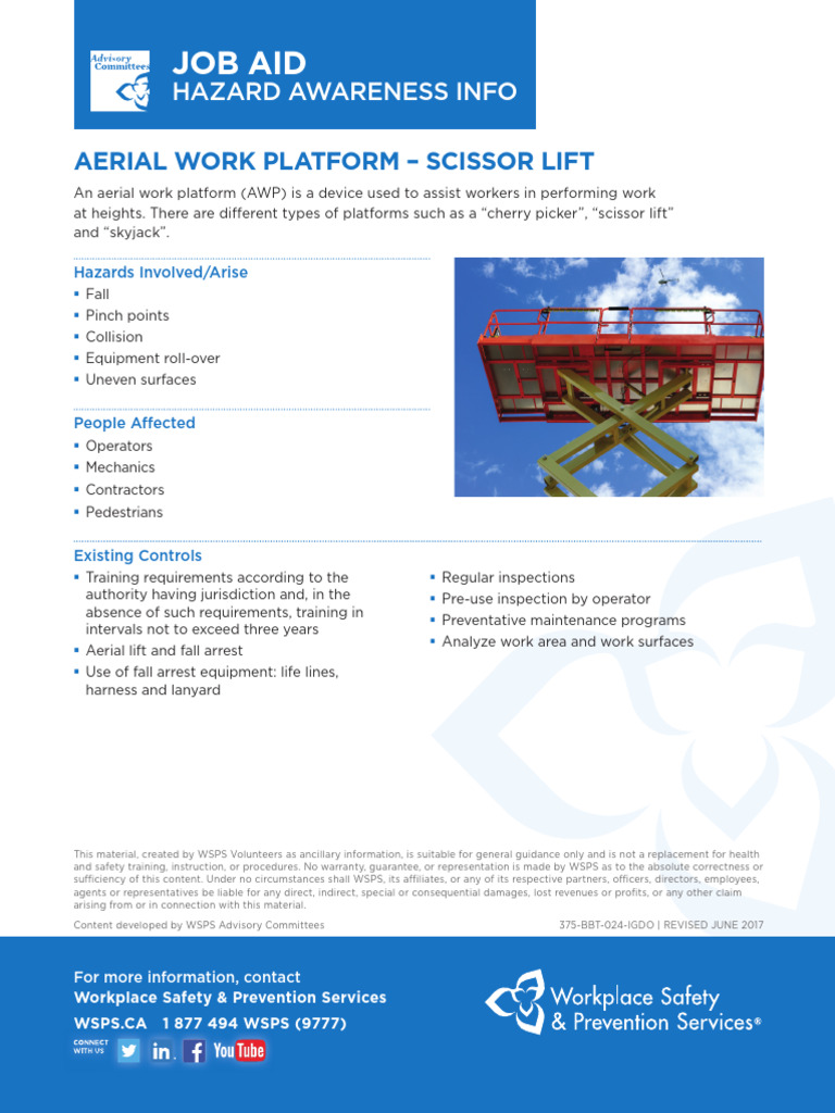 Aerial Work Platform Safety Guide | PDF