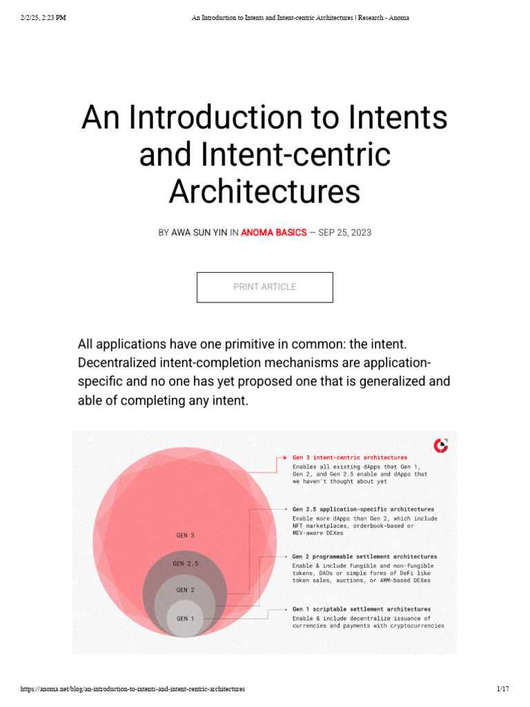 An Introduction To Intents and Intent-Centric Architectures - Research - Anoma | PDF